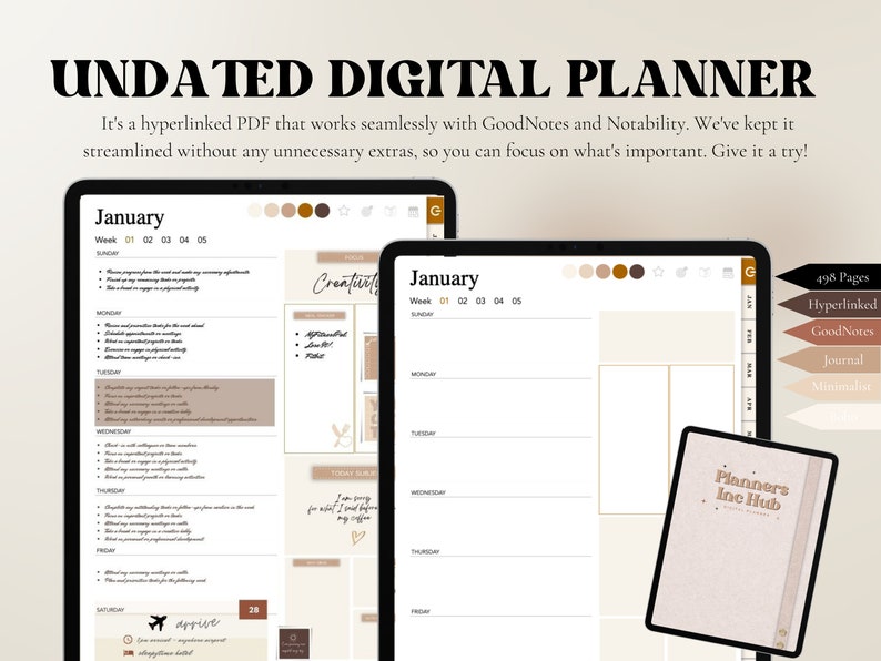 The Ultimate Boho Digital Planner With Mood Tracker, Vision Board ...
