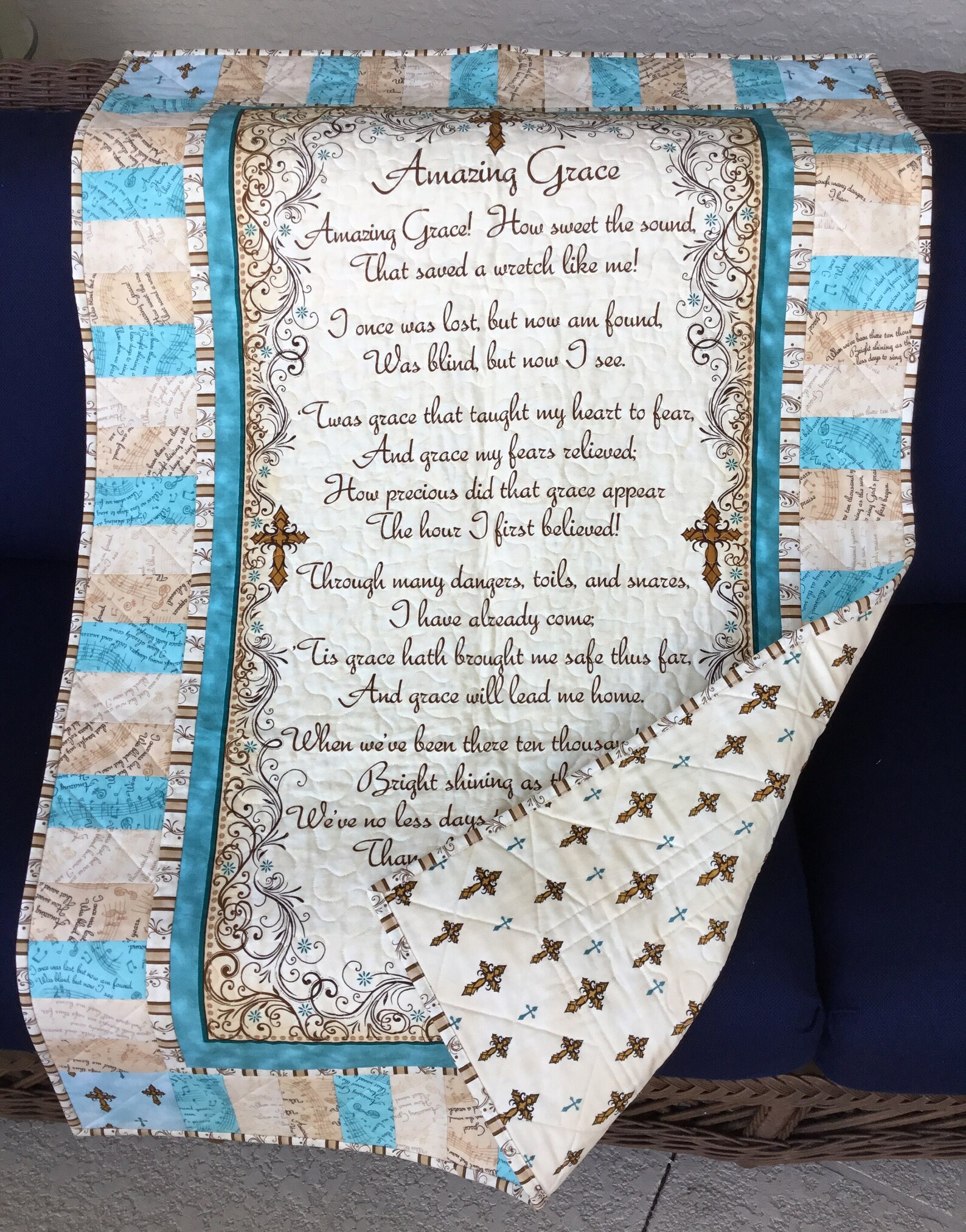New Handmade Amazing Grace Quilt Wall Hanging/throw Memorial Keepsake ...