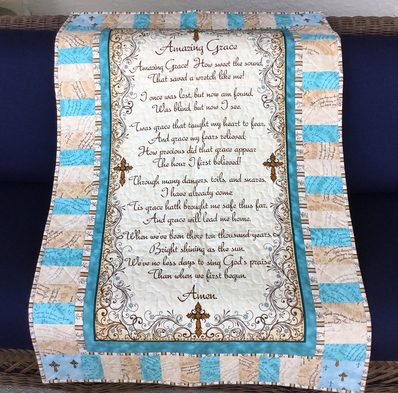 New Handmade Amazing Grace Quilt Wall Hanging/throw Memorial Keepsake ...