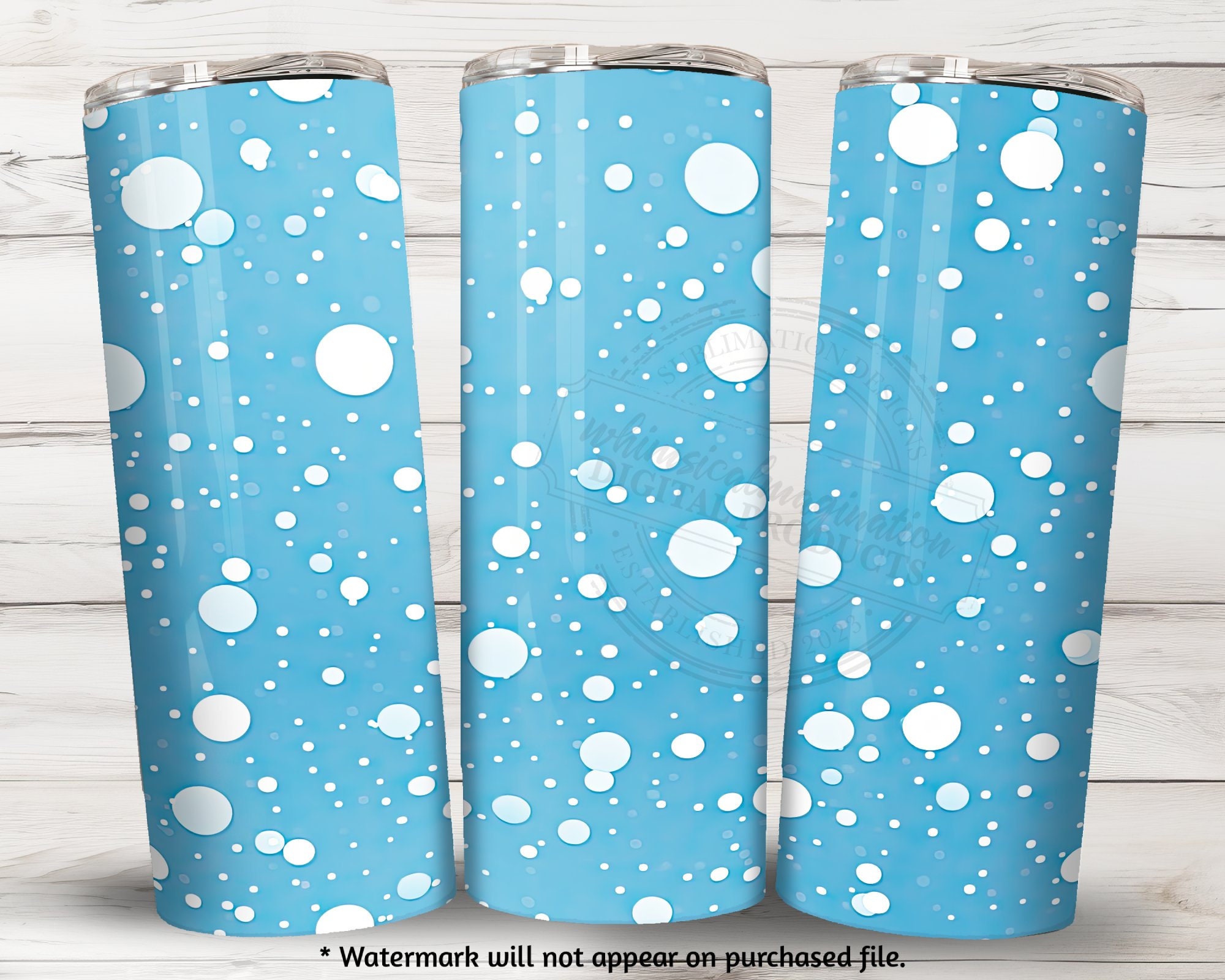 Winter Snow Polka Dots Tumbler Wrap PNG for Sublimation, 20 Oz 30 Oz ...