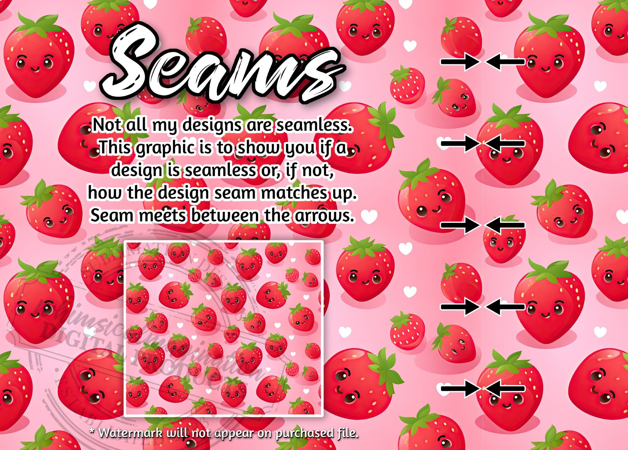 Cute Strawberry Pattern Tumbler Wrap PNG for Sublimation, 20 Oz 30 Oz ...