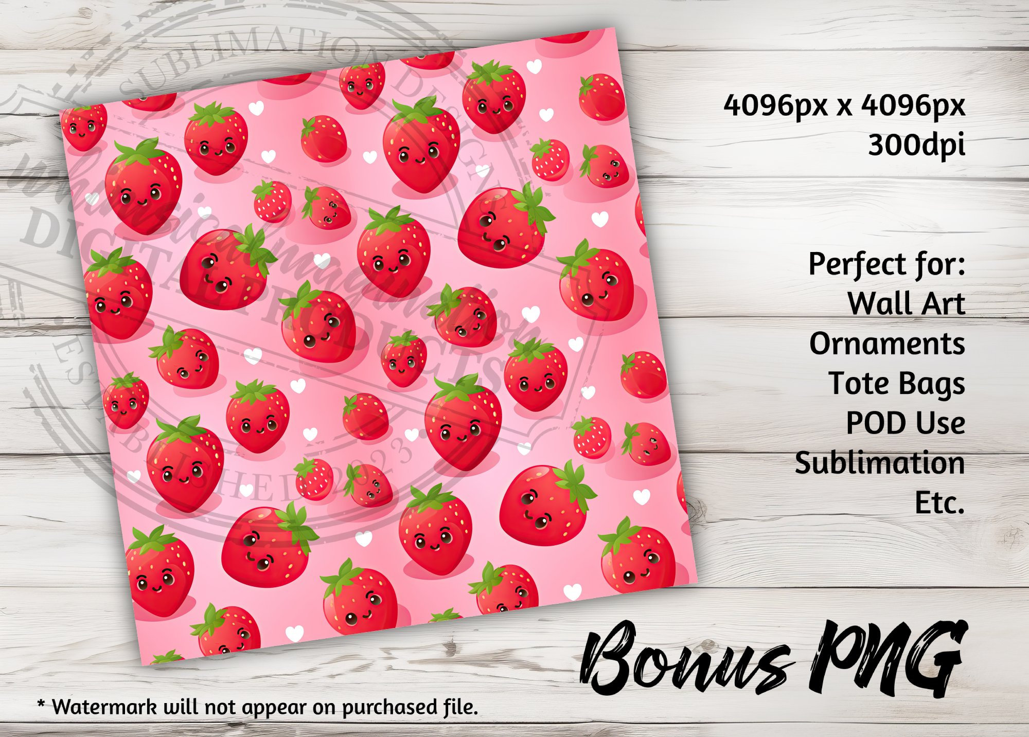 Cute Strawberry Pattern Tumbler Wrap PNG for Sublimation, 20 Oz 30 Oz ...