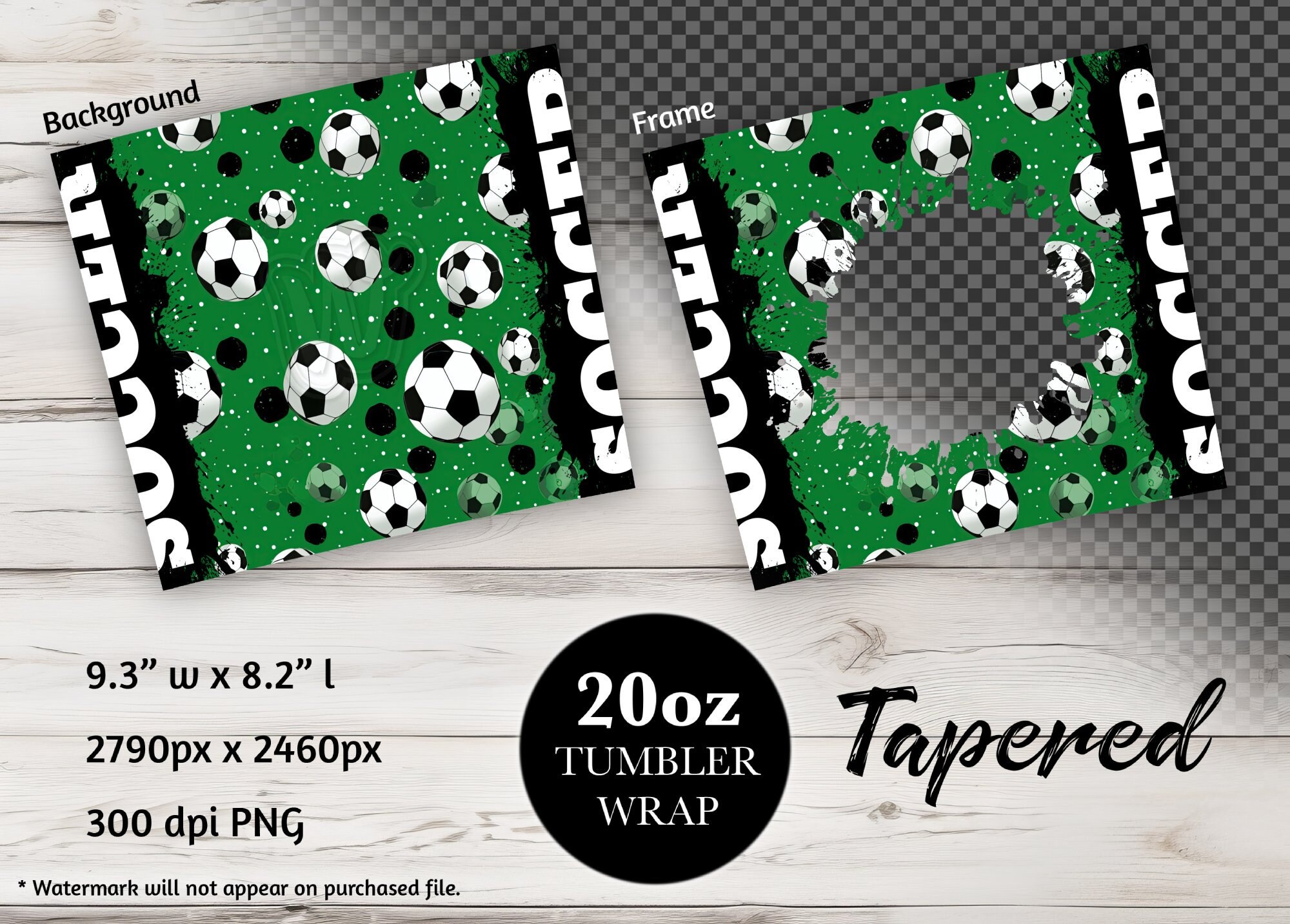Team Soccer Player Photo 20oz Tumbler Wrap PNG for Sublimation Straight ...