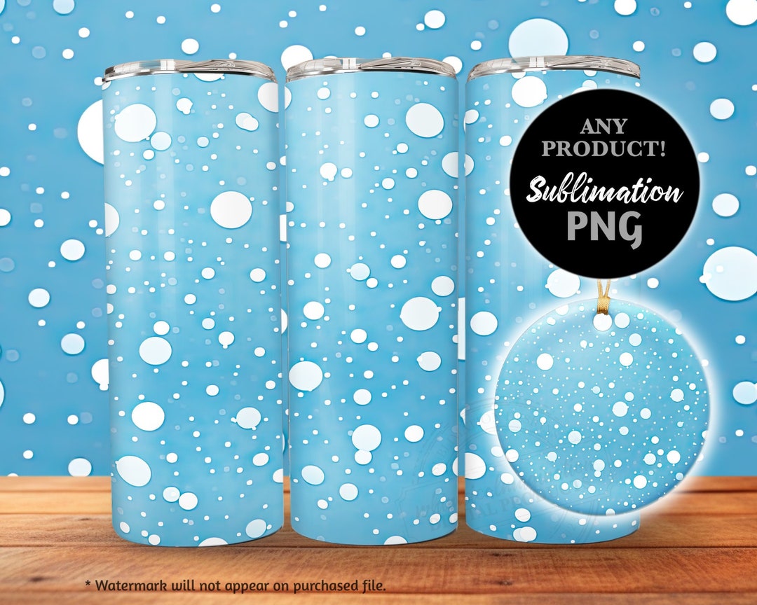 Winter Snow Polka Dots Tumbler Wrap PNG for Sublimation, 20 Oz 30 Oz ...