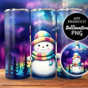 Alcohol Ink Snowman Tumbler Wrap PNG for Sublimation, 20 Oz 30 Oz ...