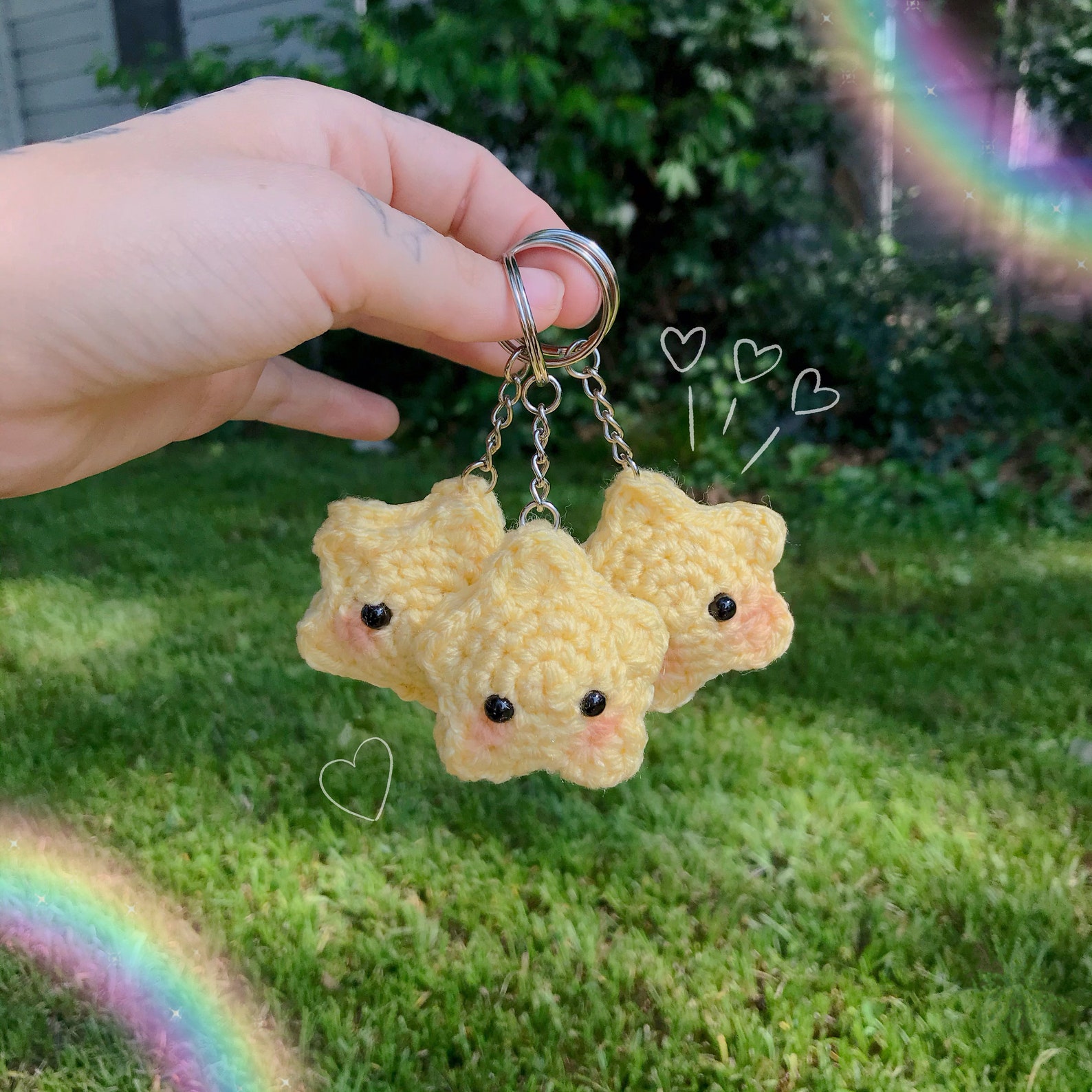 Kawaii Star Crocheted Keychain Amigurumi Cute Bag Charm - Etsy