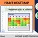 Daily Habit Tracker Spreadsheet | Habit Heat Map Spreadsheet | Annual ...