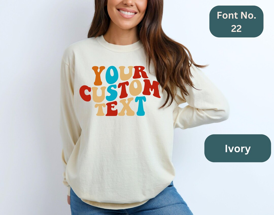 Custom Comfort Colors, Personalized Logo Long Sleeve T-shirt ...