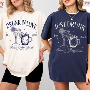 Luxury Bachelorette Merch Drunk in Love Bachelorette Party Shirts ...