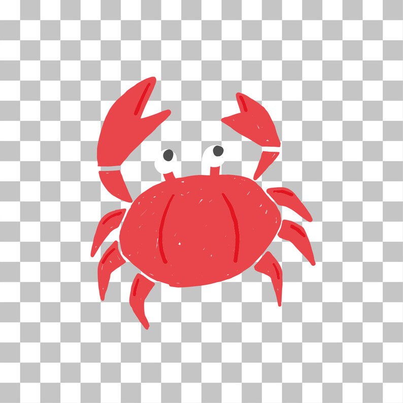 Crab Sticker Vacation Clipart Beach Clipart Summer Clipart - Etsy