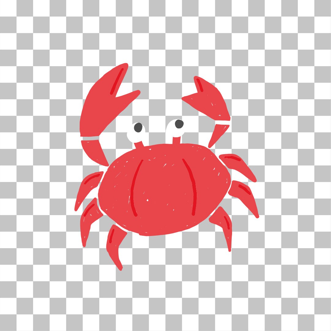 Crab Sticker Vacation Clipart Beach Clipart Summer Clipart - Etsy