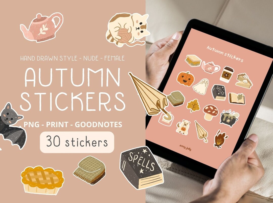 Fall Digital Stickers Goodnotes, Fall Season Stickers, Fall Print ...