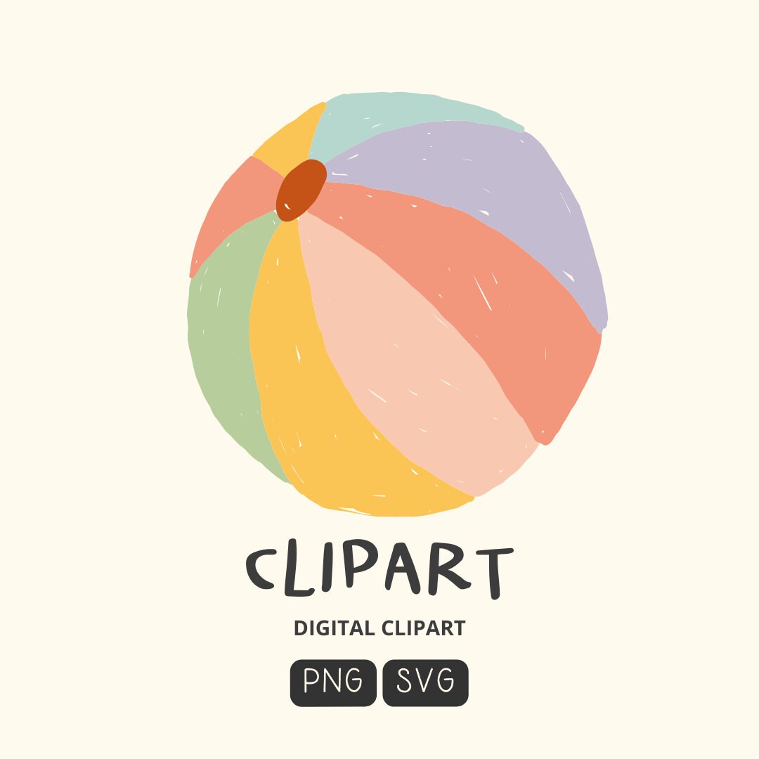 Beach Ball Sticker Vacation Clipart Beach Clipart Summer Clipart - Etsy