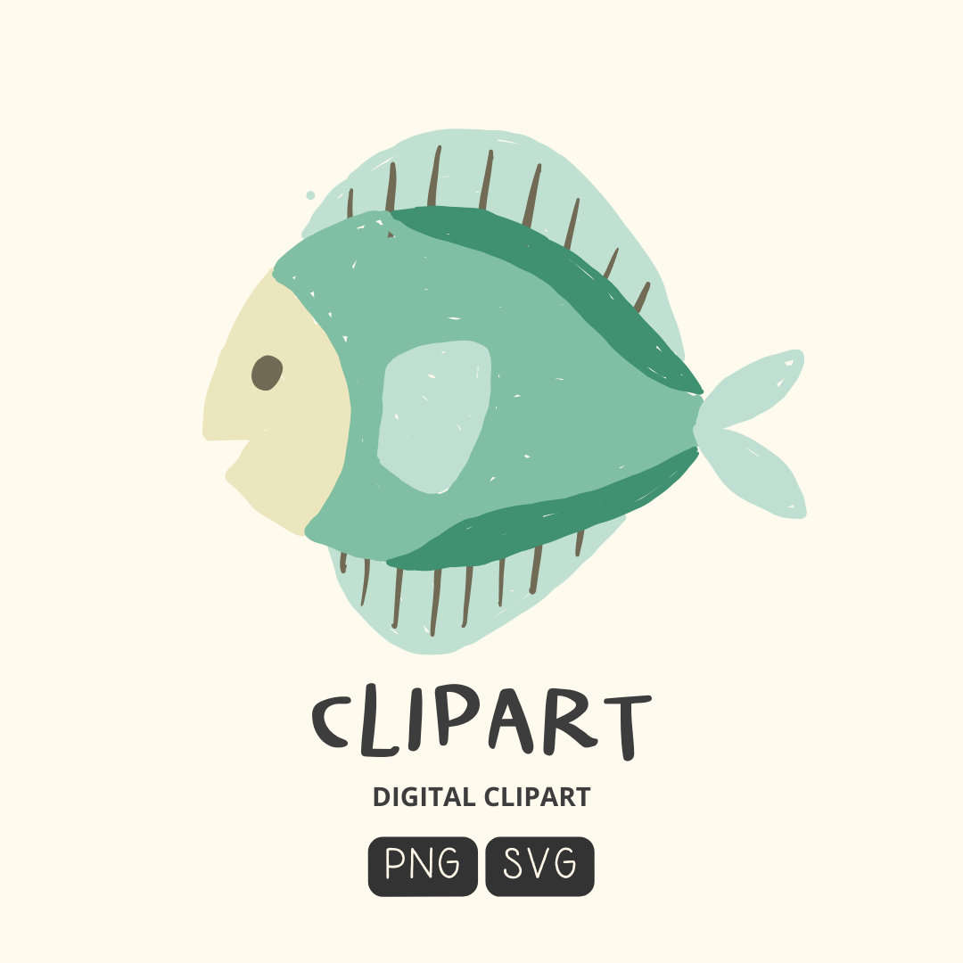Fish Sticker Vacation Clipart Beach Clipart Summer Clipart - Etsy