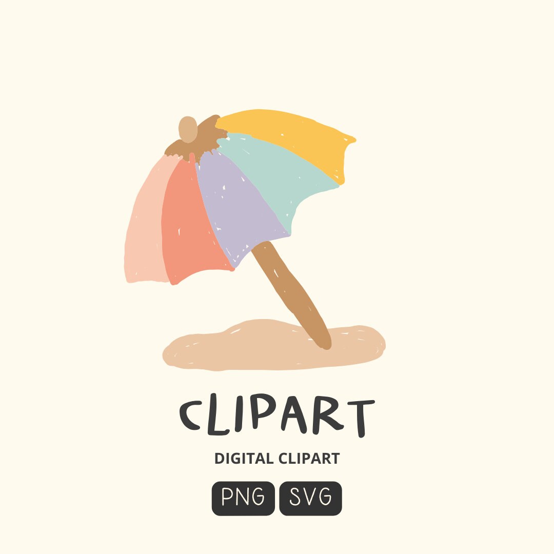Umbrella Sticker Vacation Clipart Beach Clipart Summer Clipart - Etsy