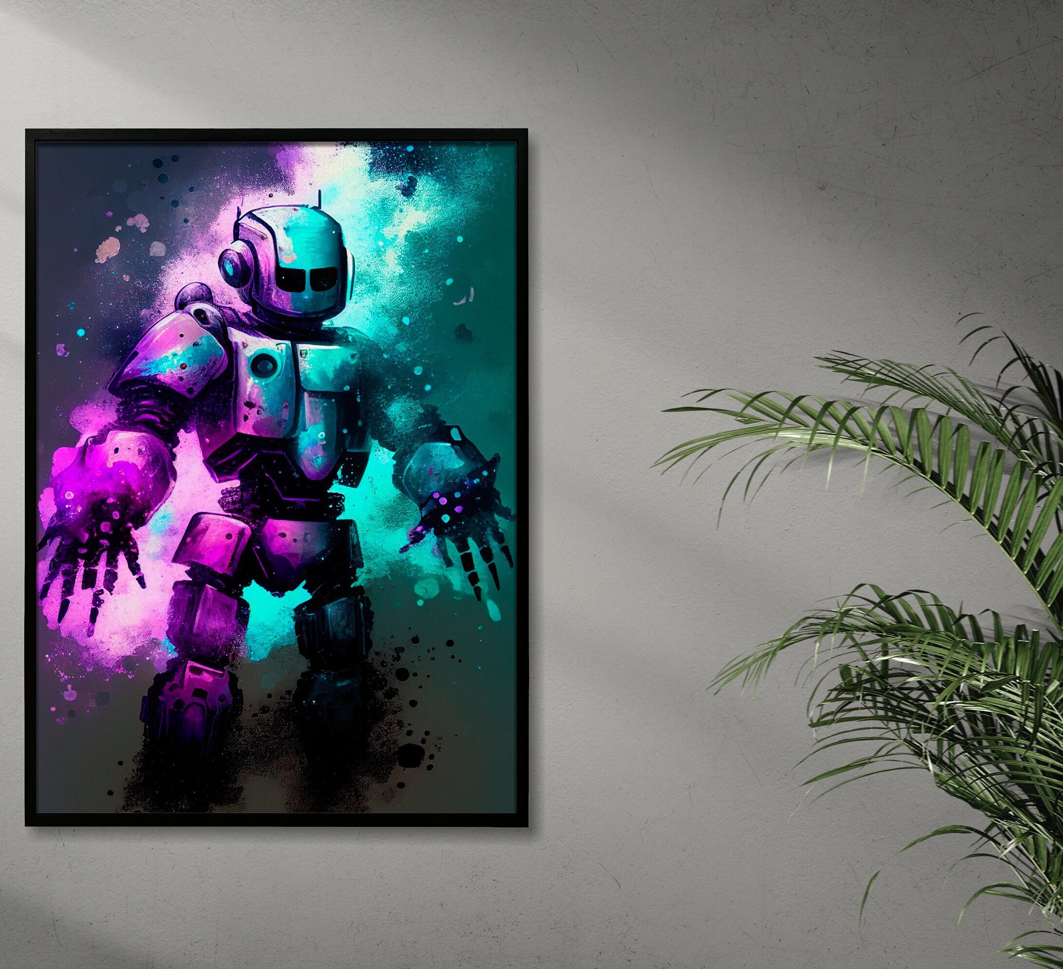 Robot Nebula Printable Artwork, Digital Art, Printable Wall Art ...
