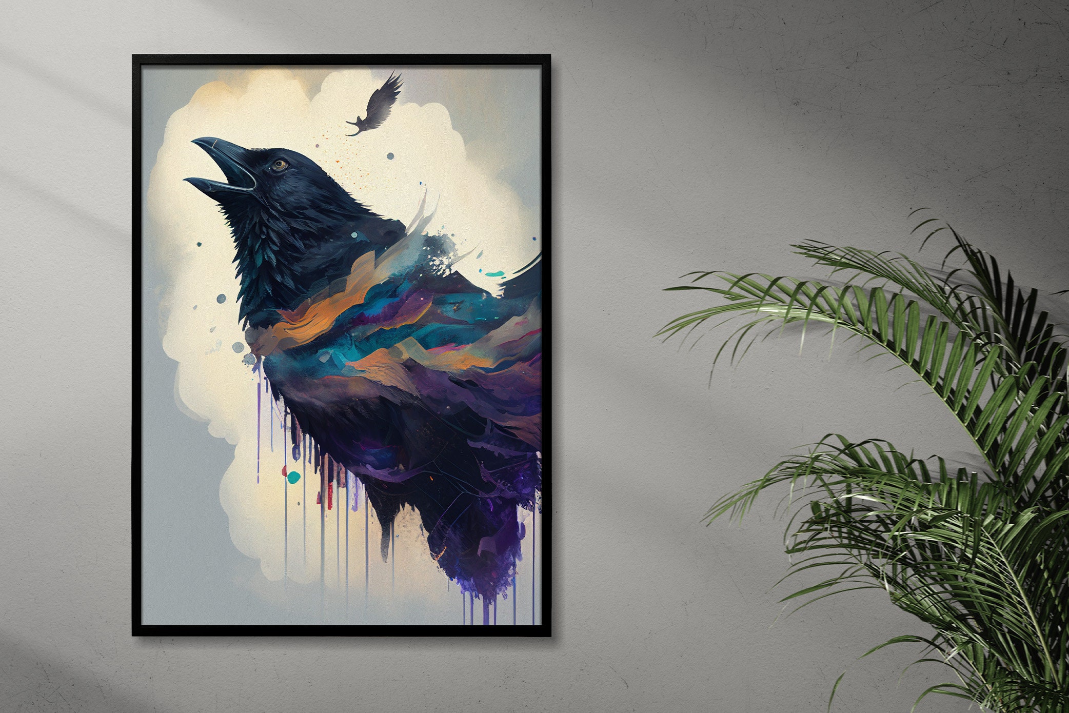 Raven Printable Artwork, Digital Art, Printable Wall Art, Digital ...