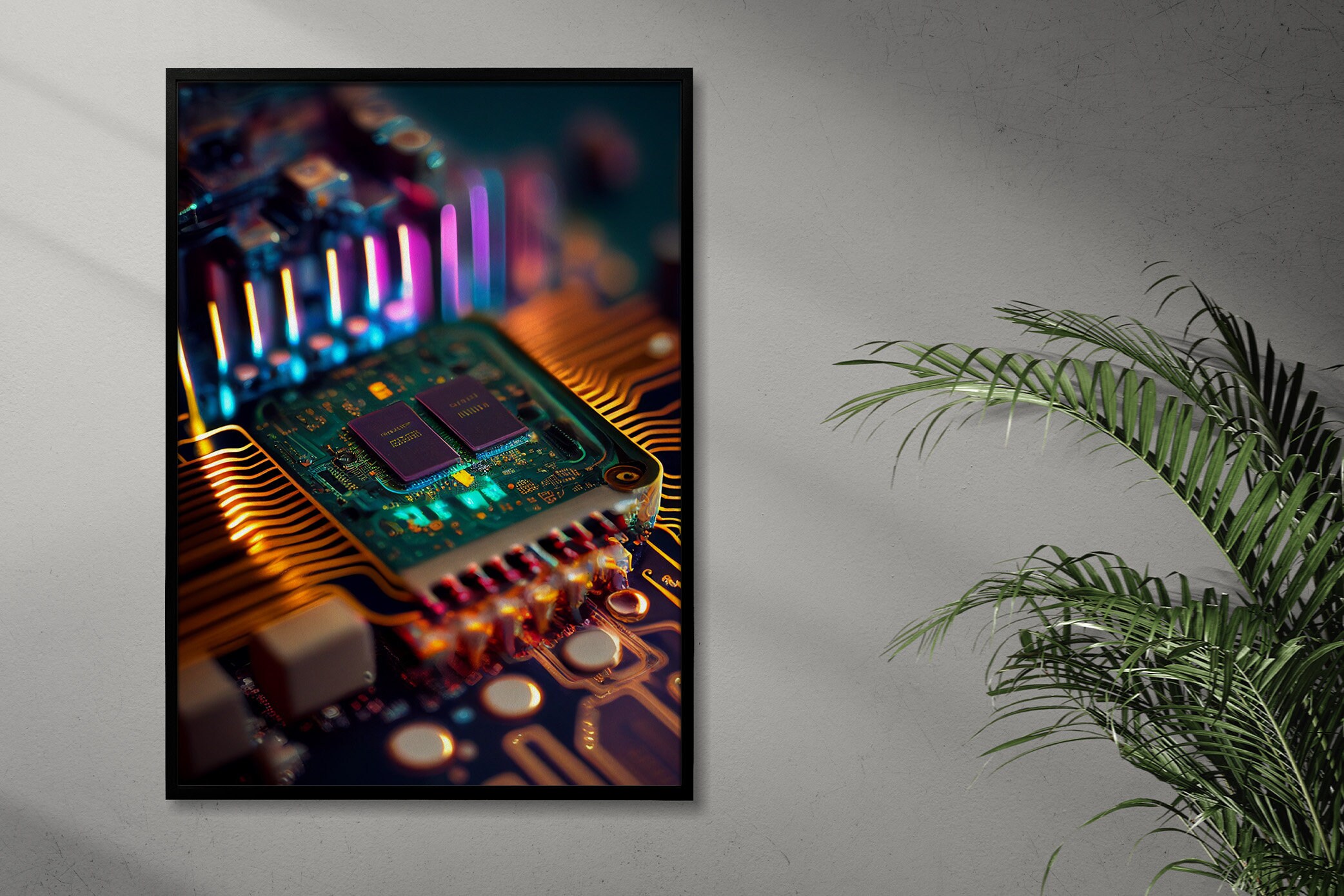 Computer Chip Abstract Printable Artwork, Digital Art, Printable Wall ...
