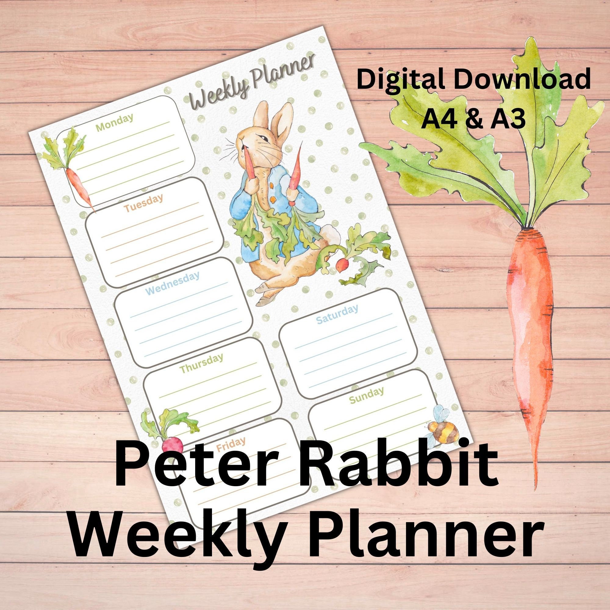 Peter Rabbit Weekly Planner for Kids - Etsy