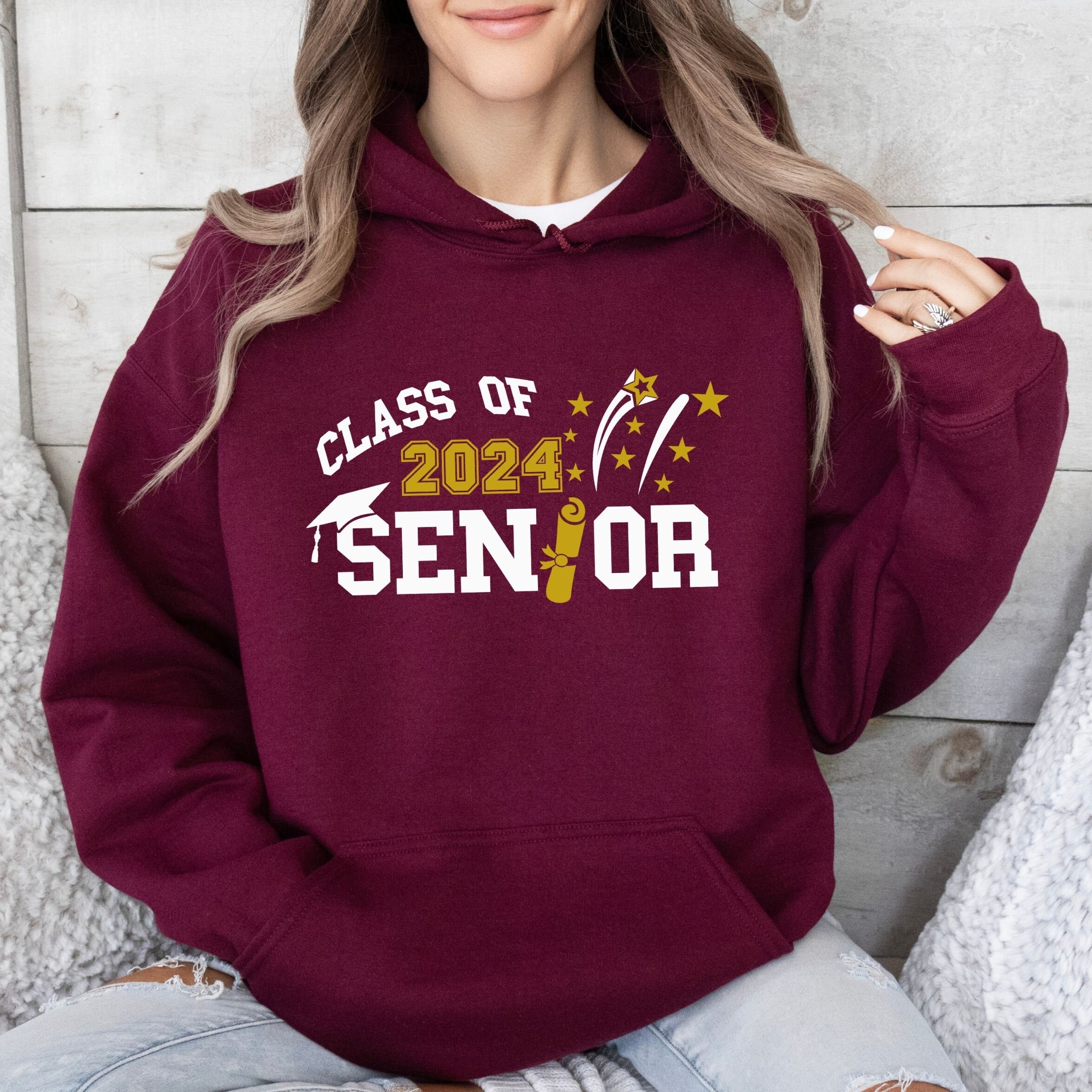 Class of 2024 Senior Hoodie, Senior Graduate 2024 Hoodie, High School ...