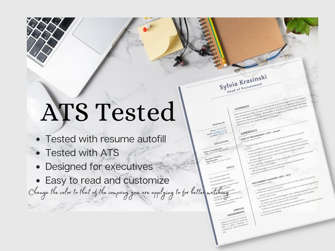 ATS Friendly Resume Template for MS Word and Pages Tax ATS - Etsy