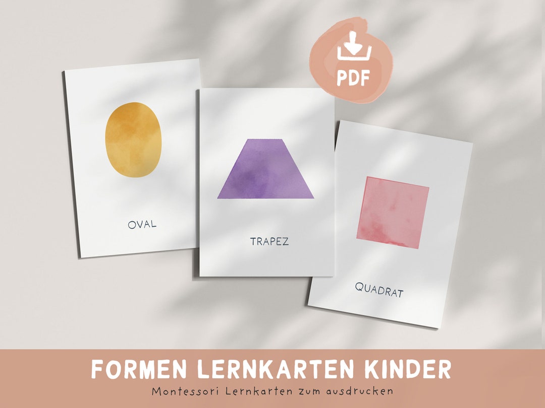 Flashcards Montessori Shapes | Shape Cards Children to Print | Learning ...