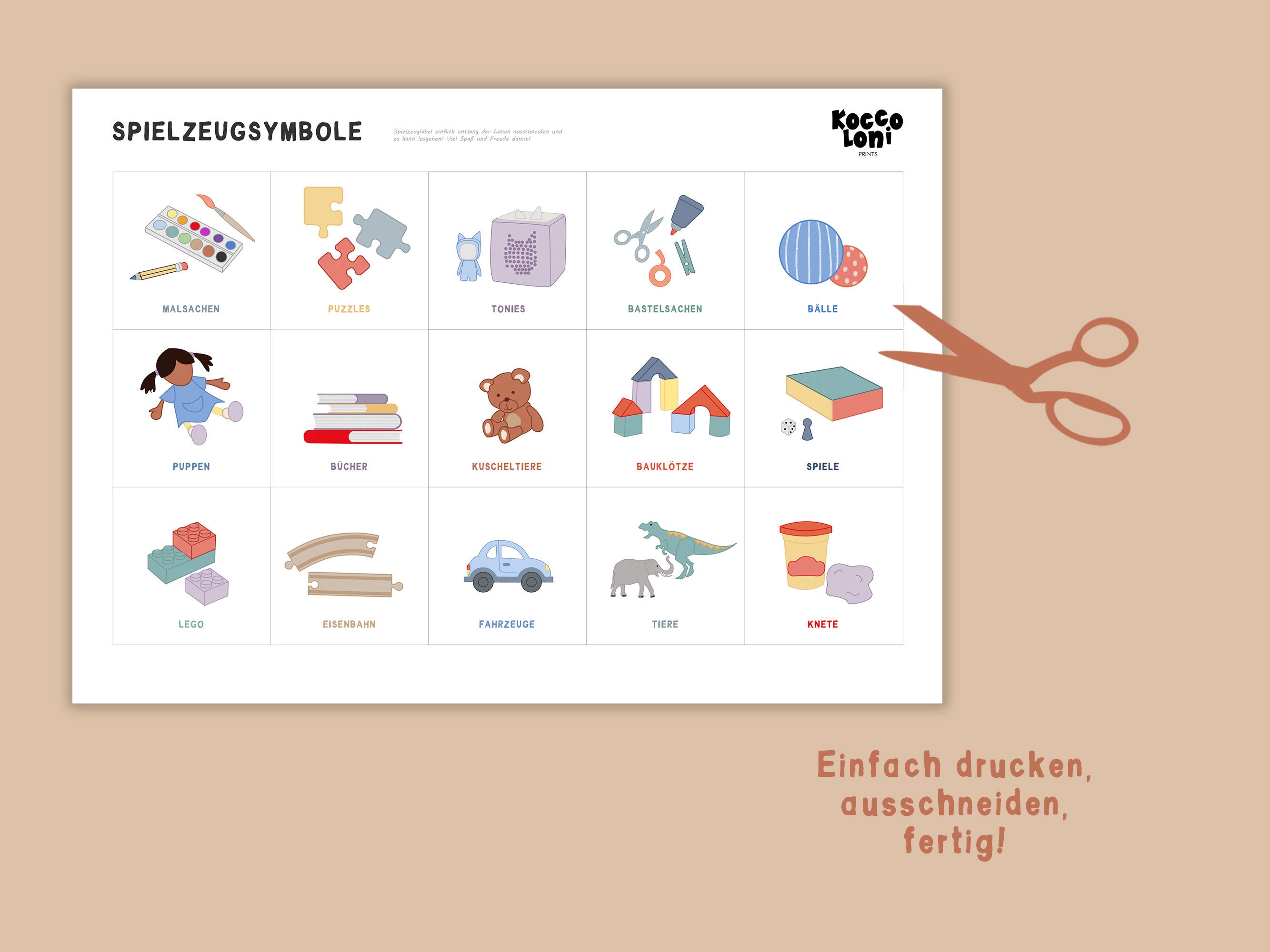 Toy Labels Children's Room, Montessori Organization, Toy Label to Print ...