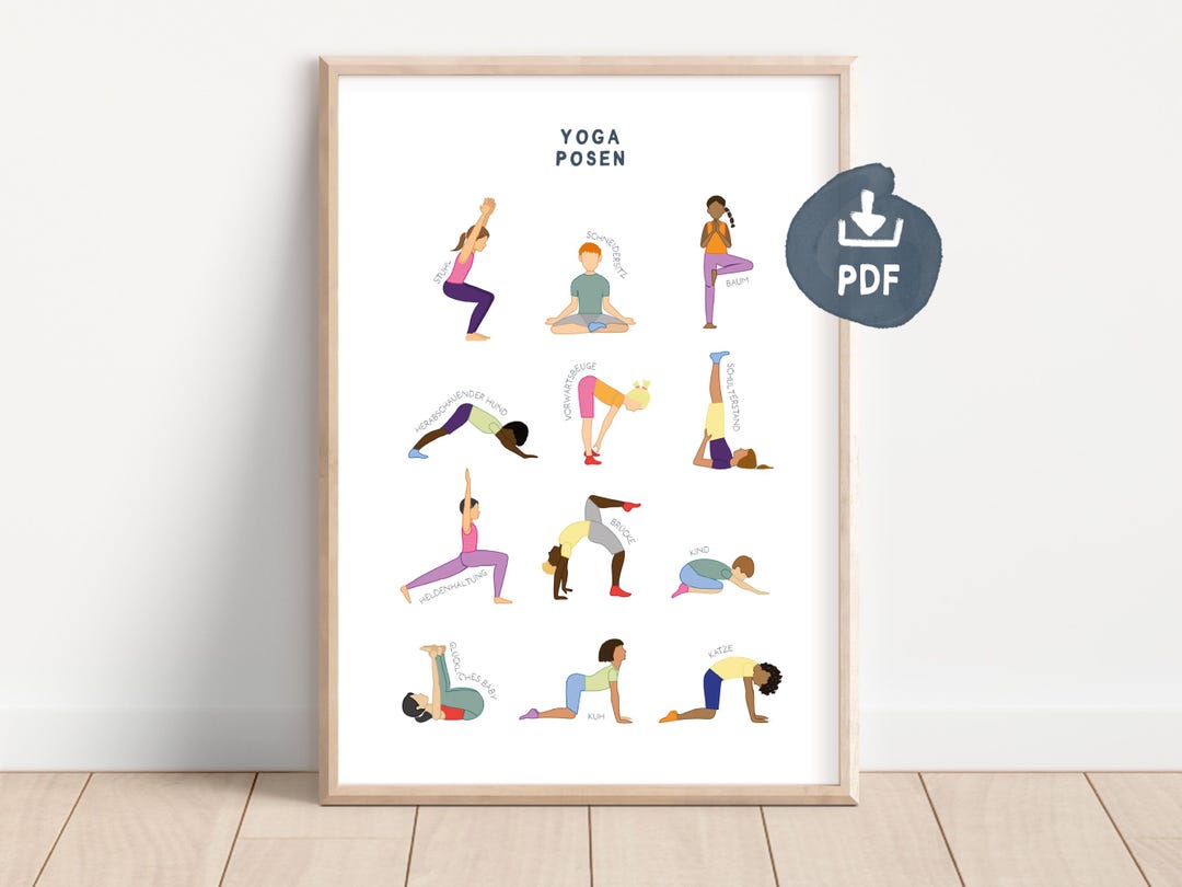 Yoga Poster for Children | Children's Yoga Decoration for Children's ...