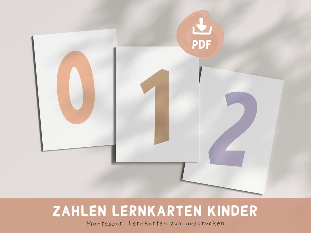 Flashcards Montessori Numbers | Number Cards up to 20 to Print ...