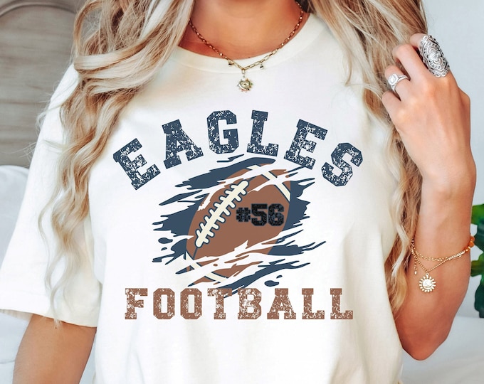 Comfort Colors Custom Football Shirt, Football Team Name and Number ...