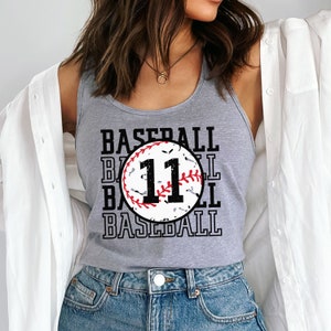 Personalized Baseball Tank, Baseball Racerback Tank Top, Custom ...