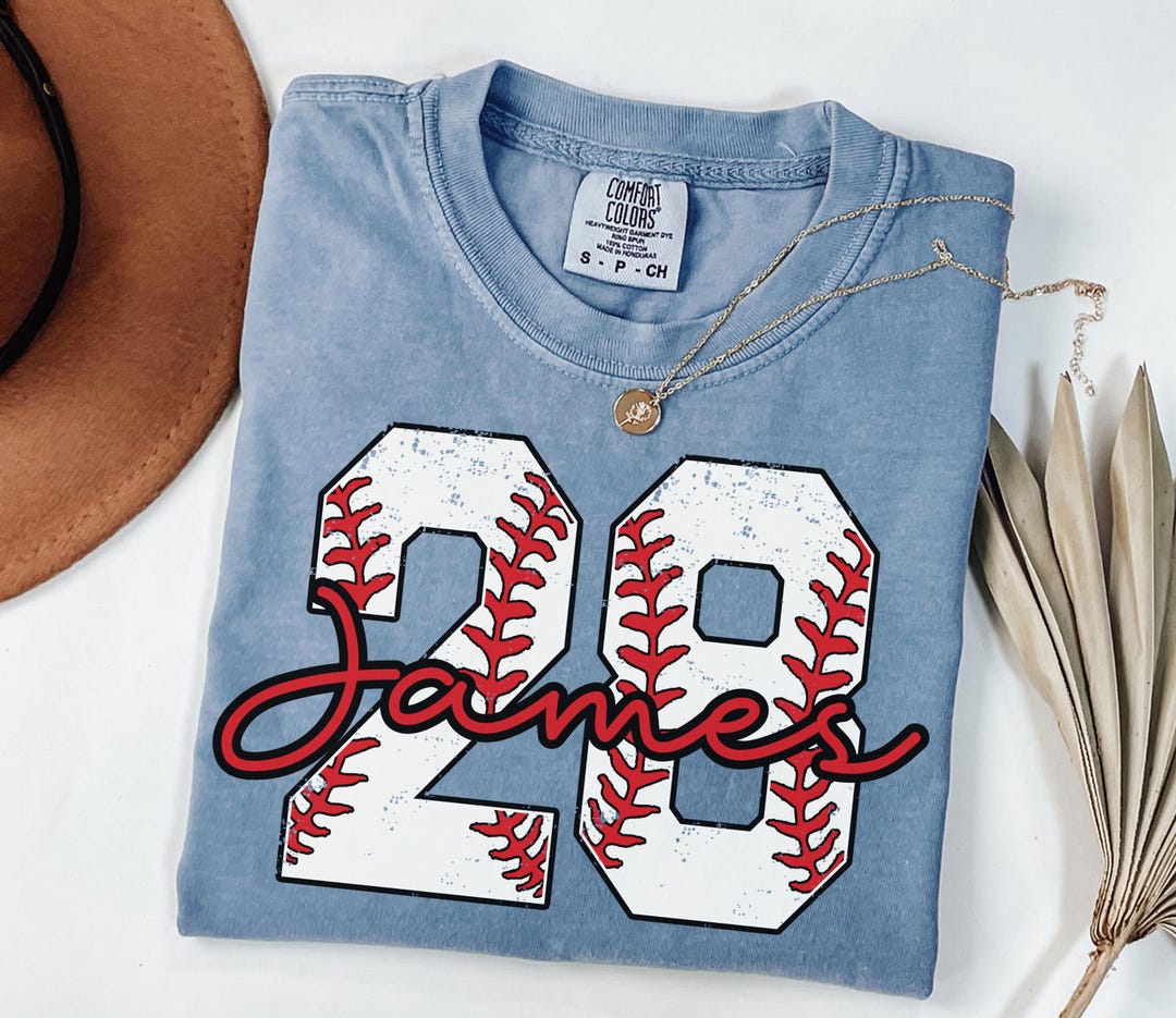 Custom Baseball Number Shirt, Comfort Colors Baseball Tee, Personalized ...