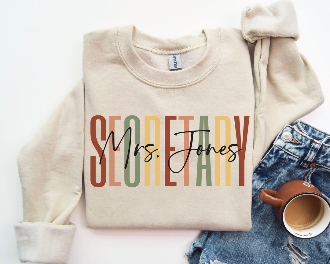 Personalized School Secretary Sweatshirt, Custom Secretary Crewneck ...