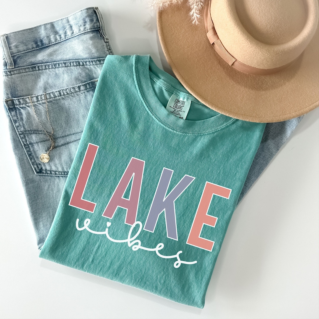 Lake Vibes Comfort Color Shirt, on Lake Time, Wake and Lake Shirt, Lake Vacation Shirt, Womens ...