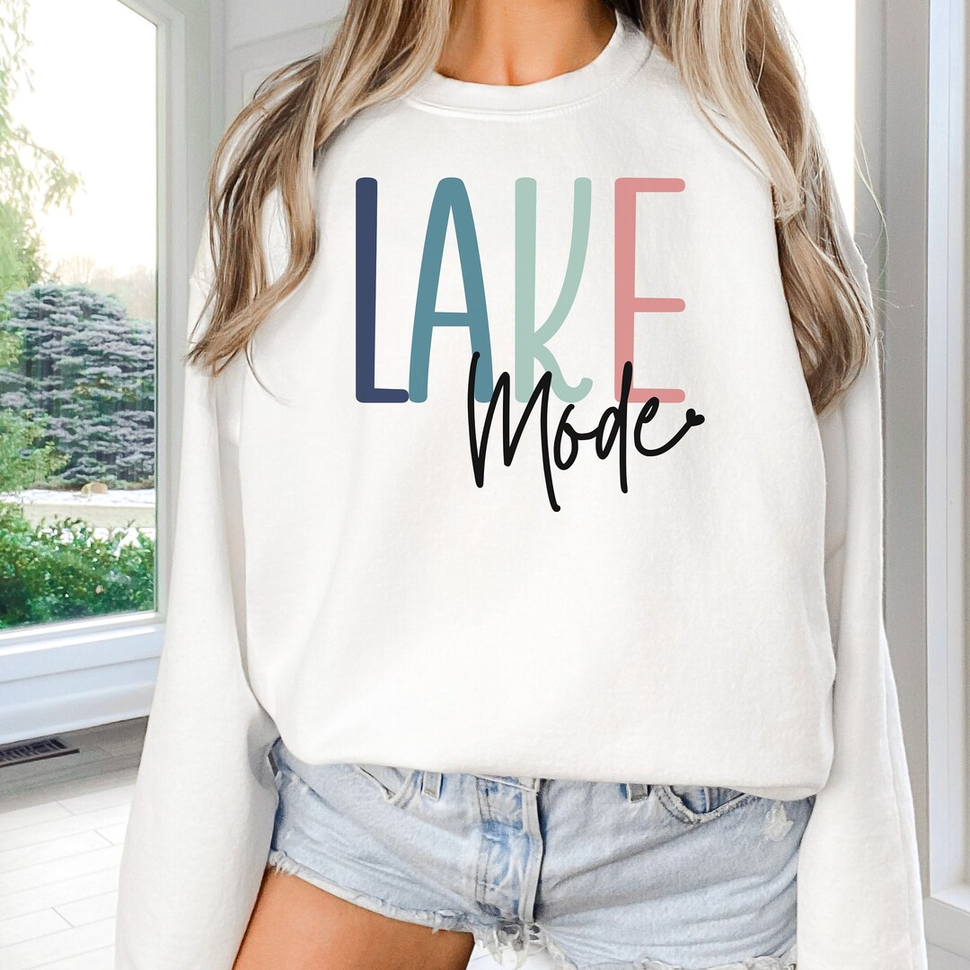 Lake Mode Sweatshirt, Wake and Lake Sweatshirt, Lake Vibes Sweatshirt ...