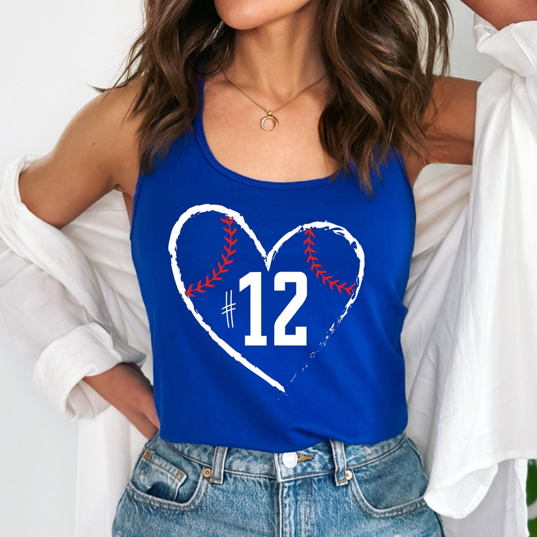 Custom Baseball Number Tank Top, Personalized Baseball Mom Tank, Cute ...