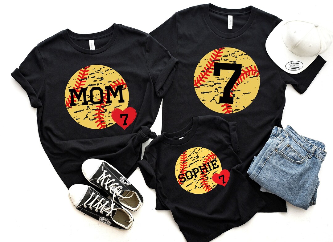 Custom Softball Number Shirt, Matching Family Softball Shirts ...