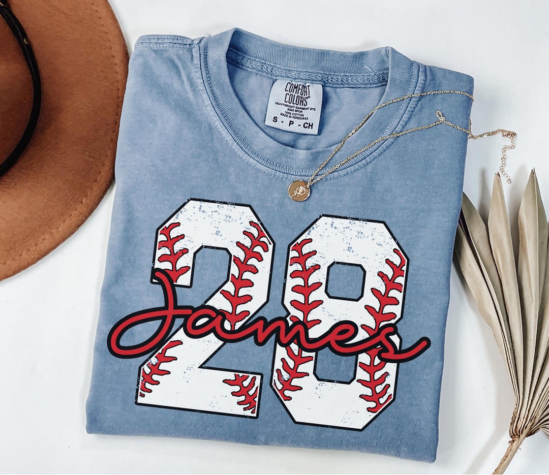 Custom Baseball Number Shirt, Comfort Colors Baseball Tee, Personalized ...