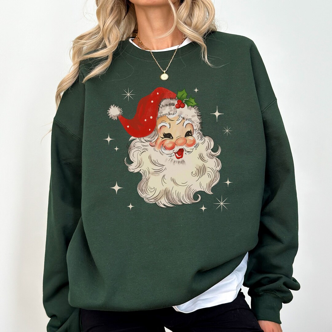 Retro Santa Claus Sweatshirt, Vintage Santa Sweater, Christmas Santa ...