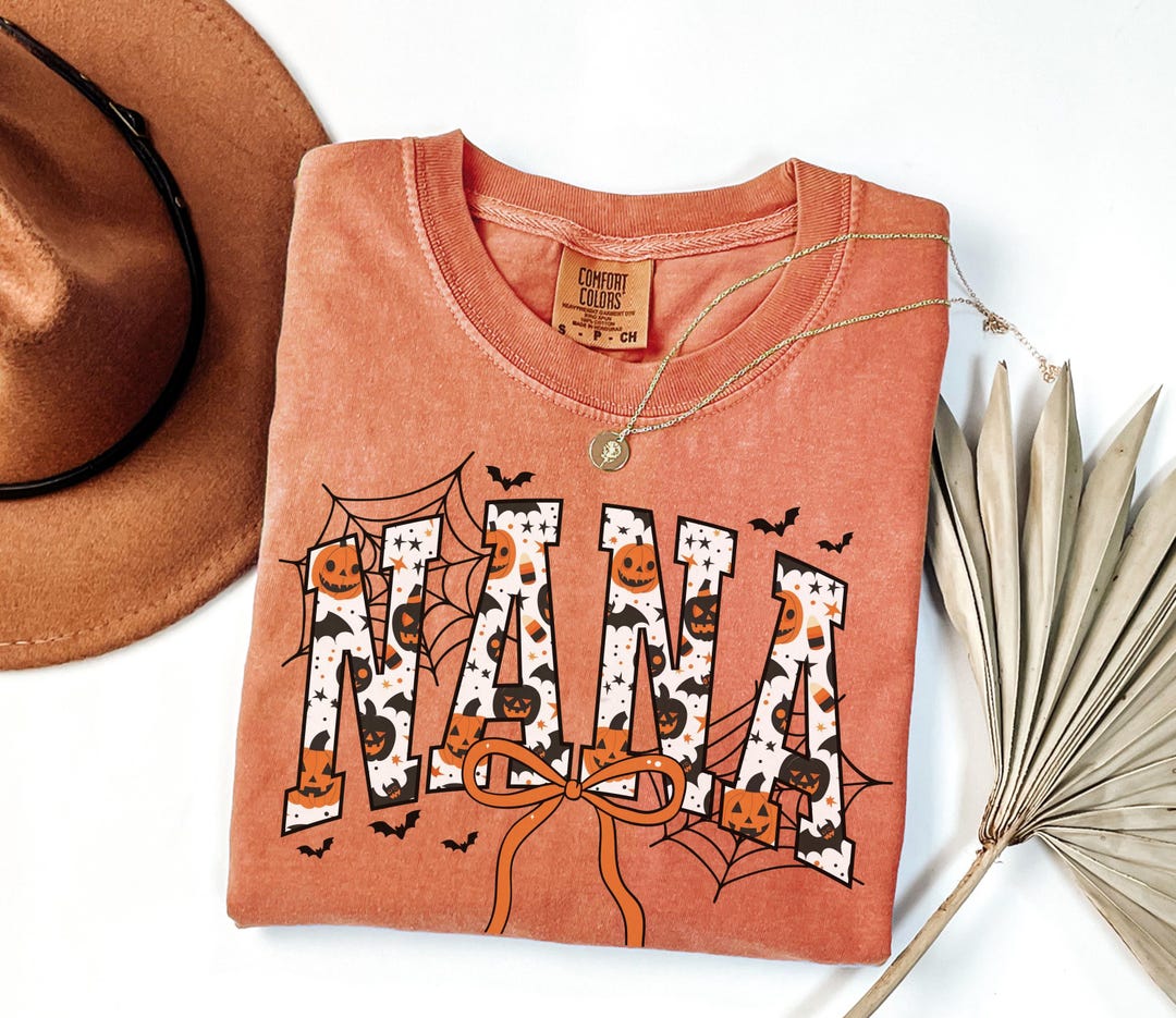 Comfort Colors® Halloween Nana Shirt, Spooky Nana T-shirt, Cute Fall ...