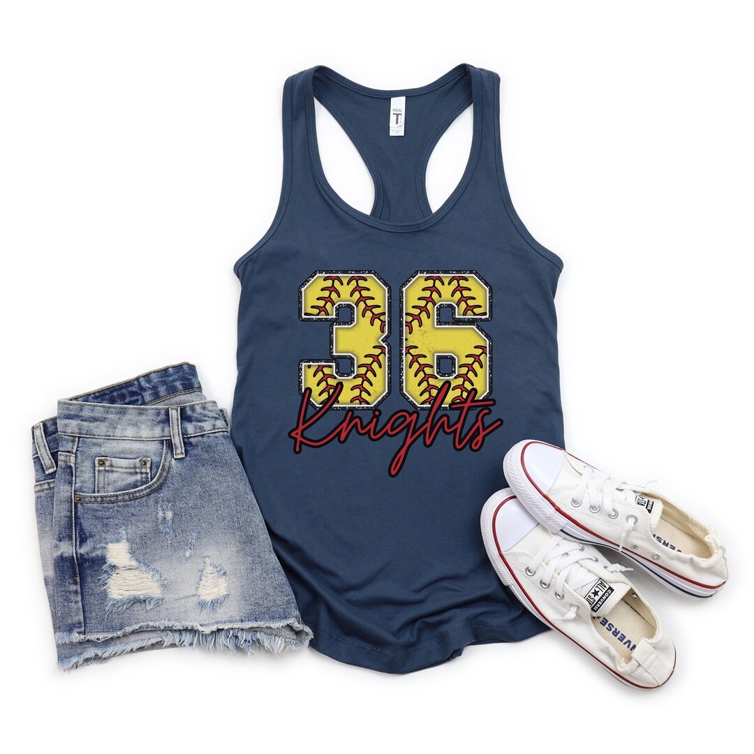 Custom Softball Tank Top, Softball Number Tank, Personalized Softball ...