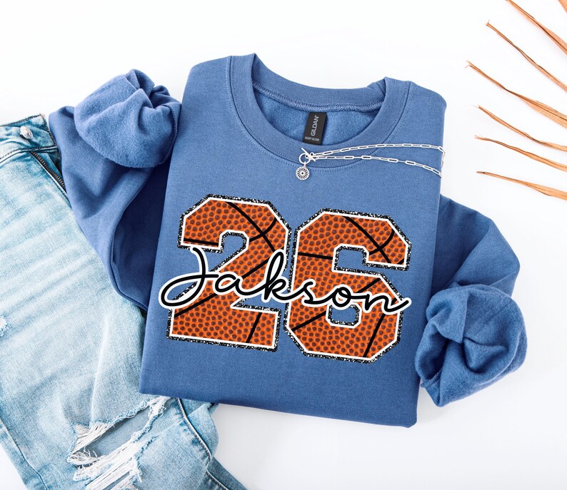 Personalized Basketball Number Sweatshirt, Custom Basketball Mom ...