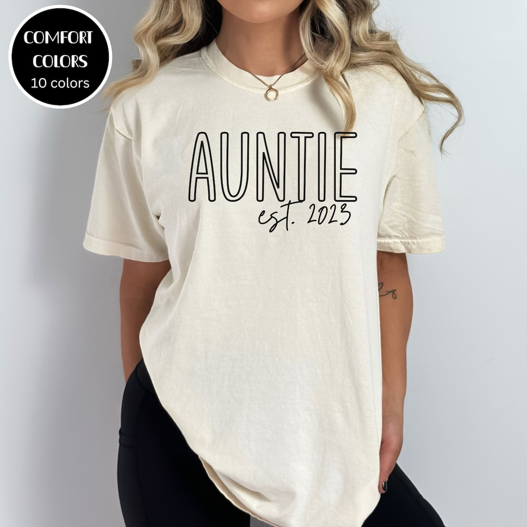 Custom Aunt Shirt, Comfort Colors Auntie Shirt, Cute Auntie T-shirt, Trendy Oversized Aunt Shirt ...