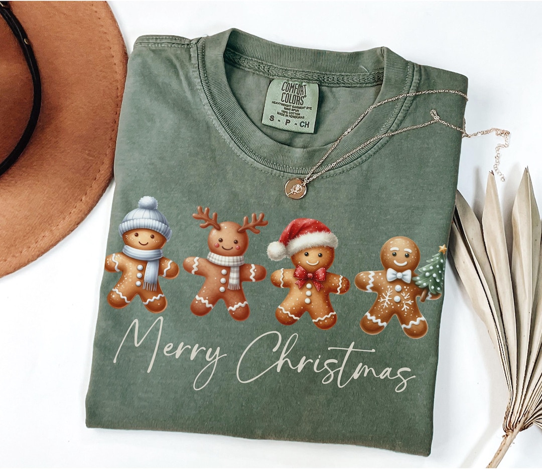 Gingerbread Man Cookie Shirt, Comfort Colors Christmas Cookie Tee ...