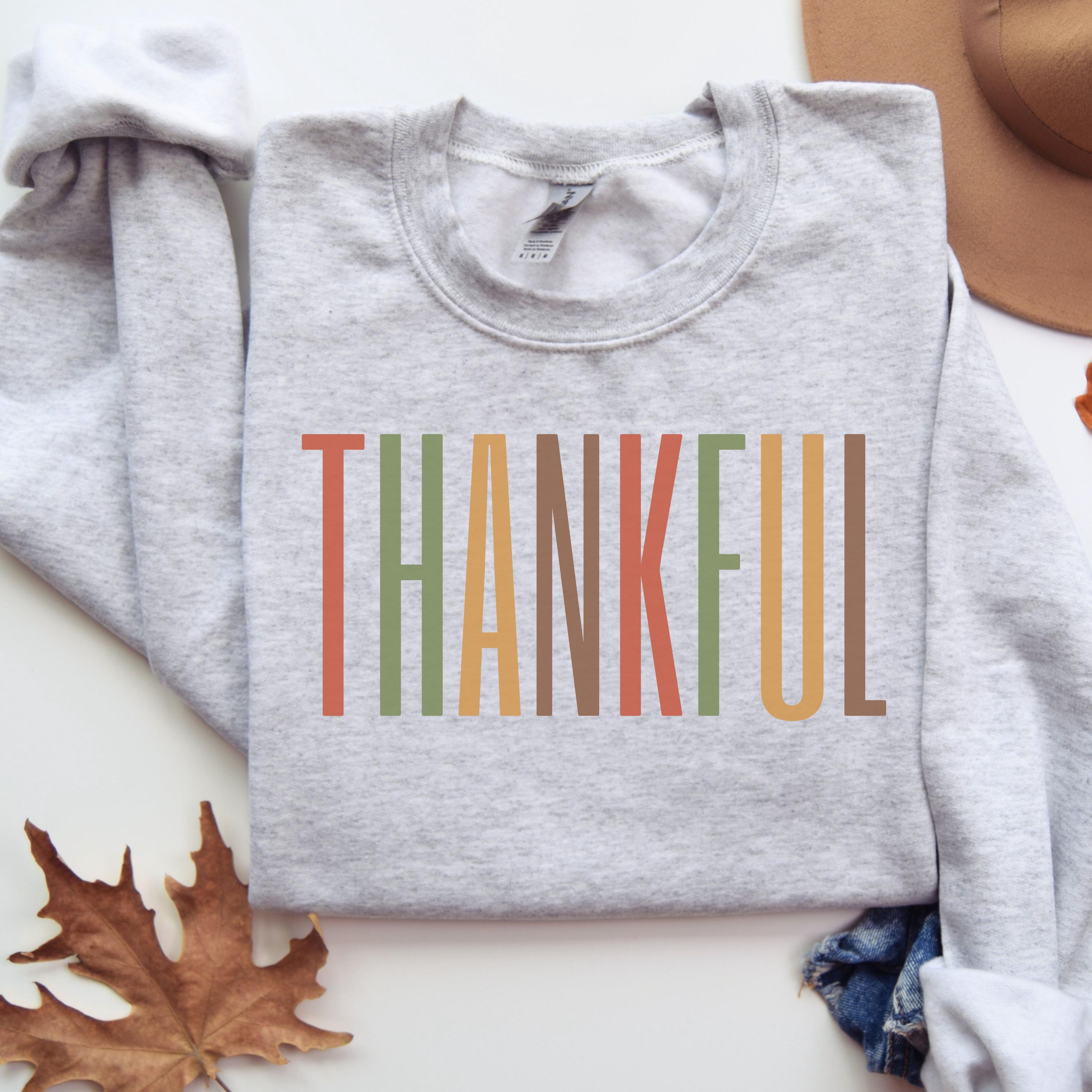 Thankful Sweatshirt, Thanksgiving Sweater, Women's Thanksgiving ...