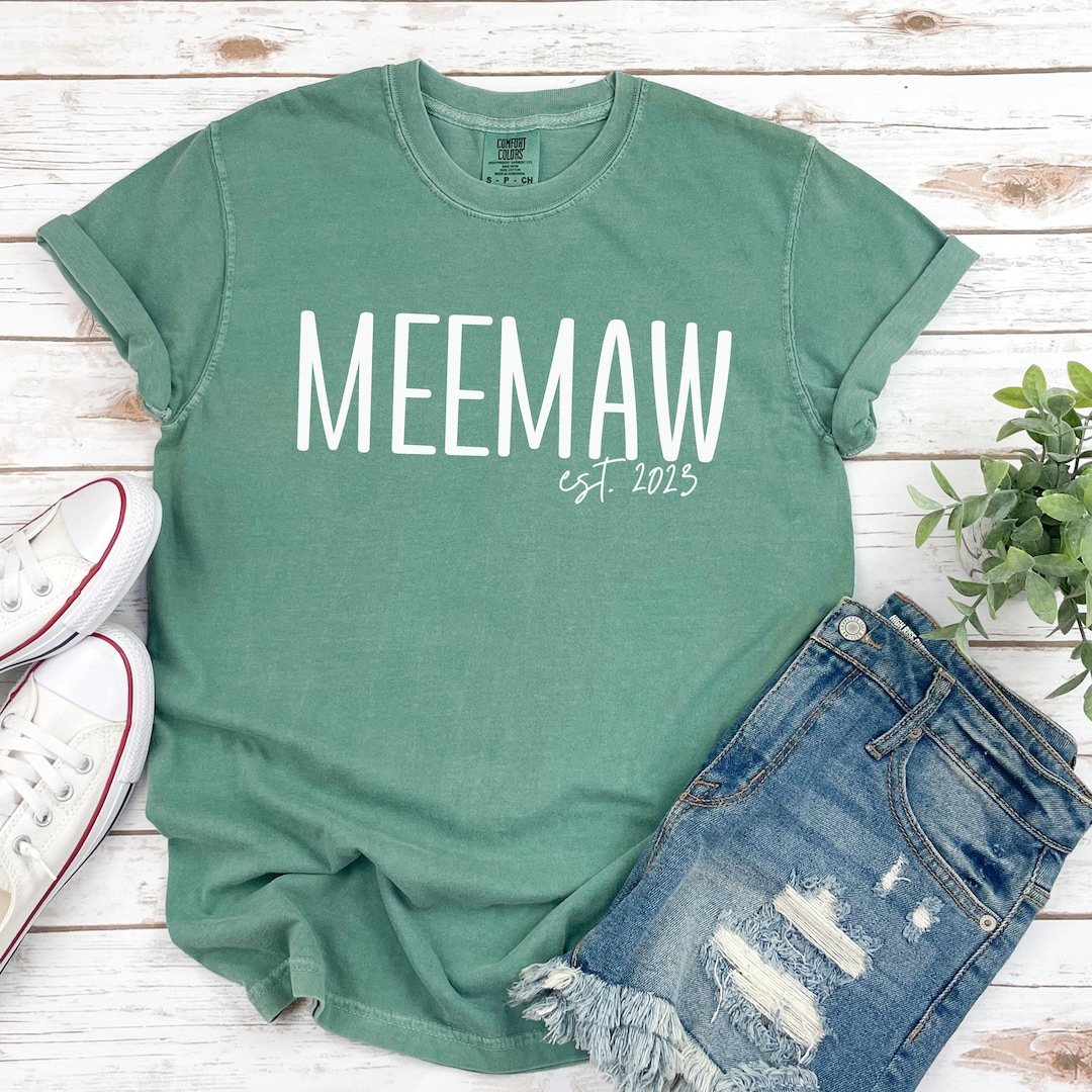 Custom Comfort Colors Meemaw Shirt, Personalized Grandmother Gift ...