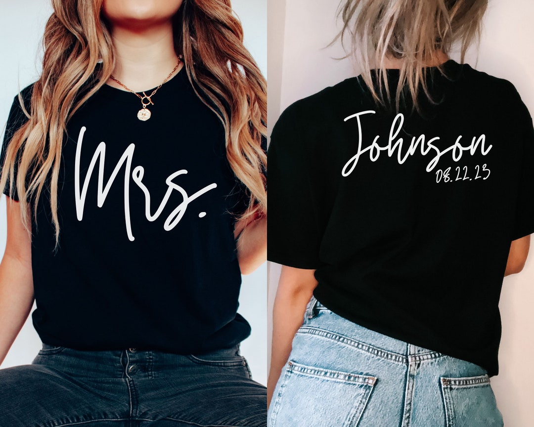 Custom Mr and Mrs Shirts, Matching Bride and Groom Shirts, Mrs Last ...