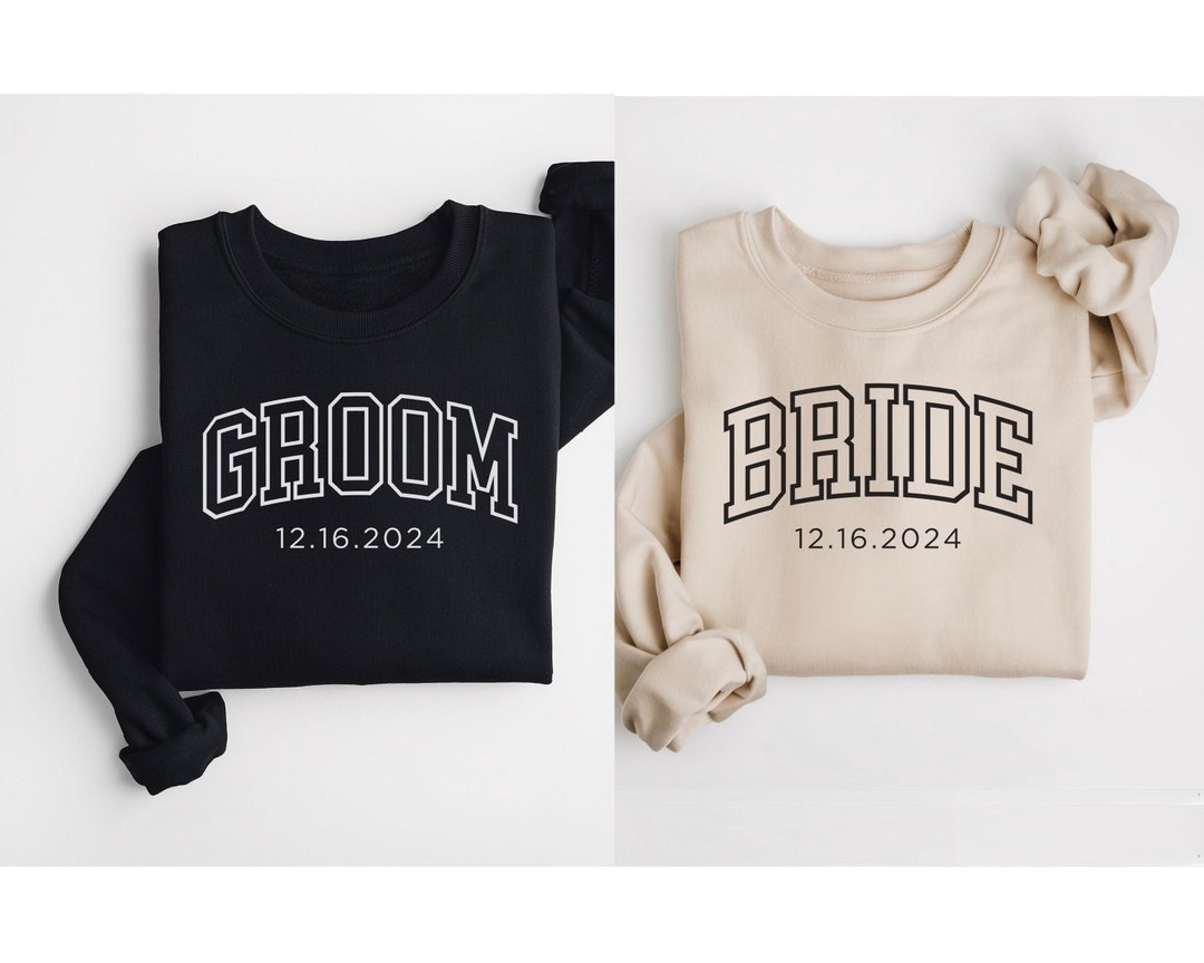 Custom Bride and Groom Sweatshirt, Wedding Gift, Engagement Sweatshirt ...