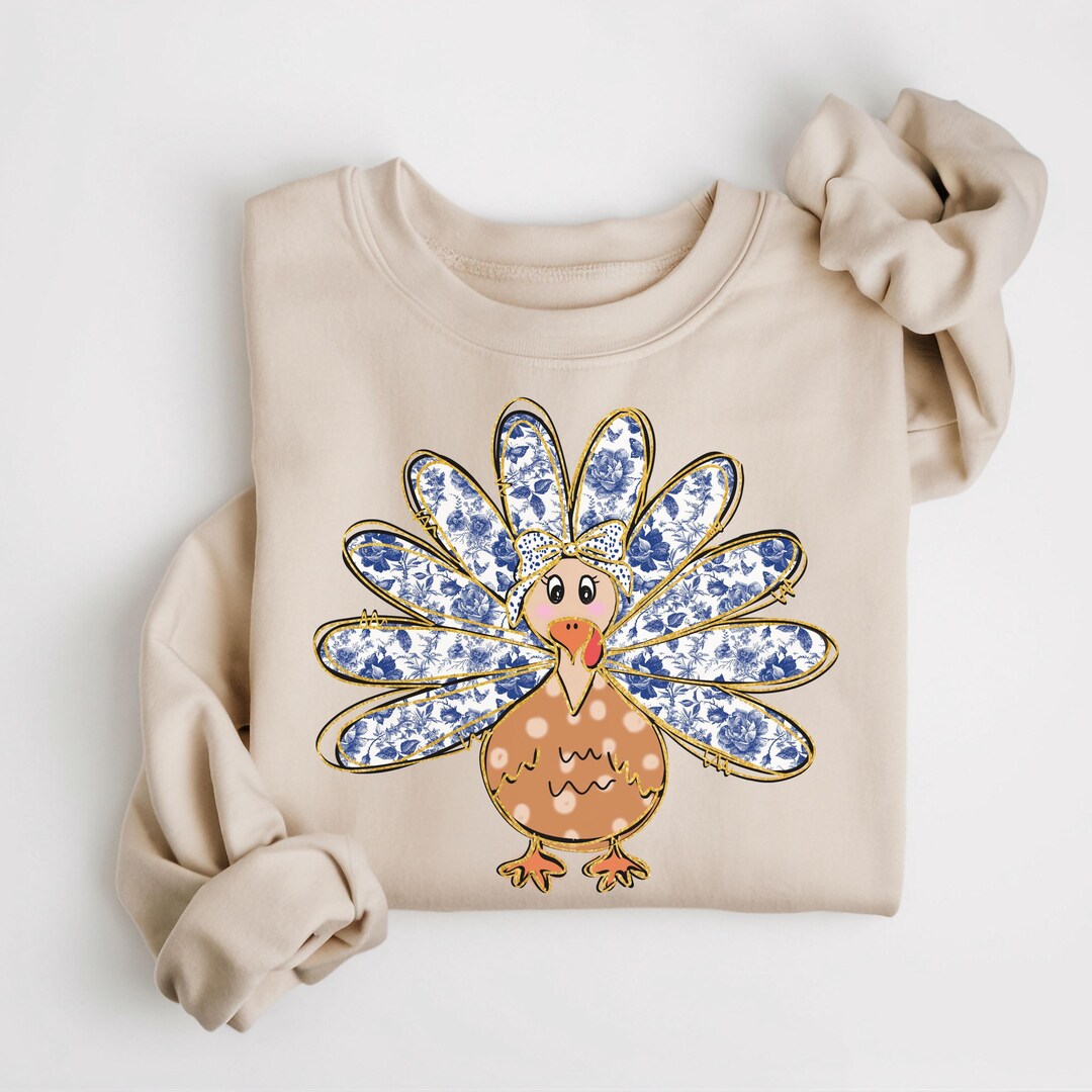 Thanksgiving Turkey Sweatshirt, Grand Millennial Thanksgiving Sweater ...