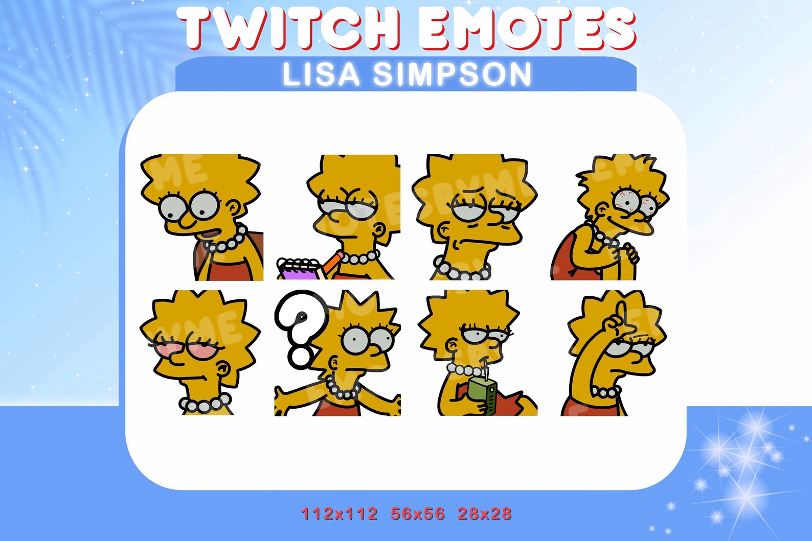 Lisa Simpson Emotes / Twitch Emotes Emote Pack 90s Cartoon - Etsy México